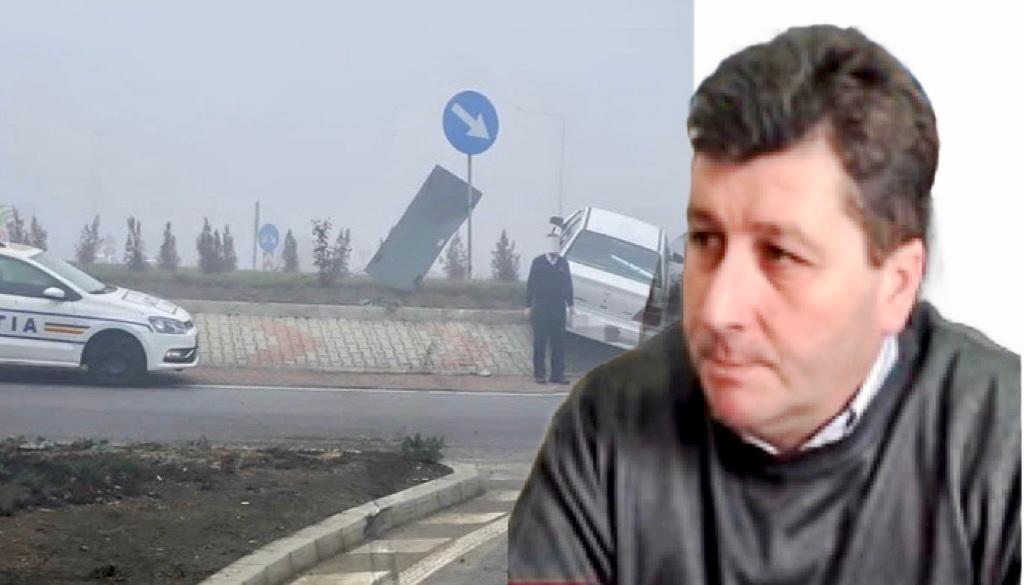 Argeș. Primarul a intrat cu mașina în sensul giratoriu și a plecat ...