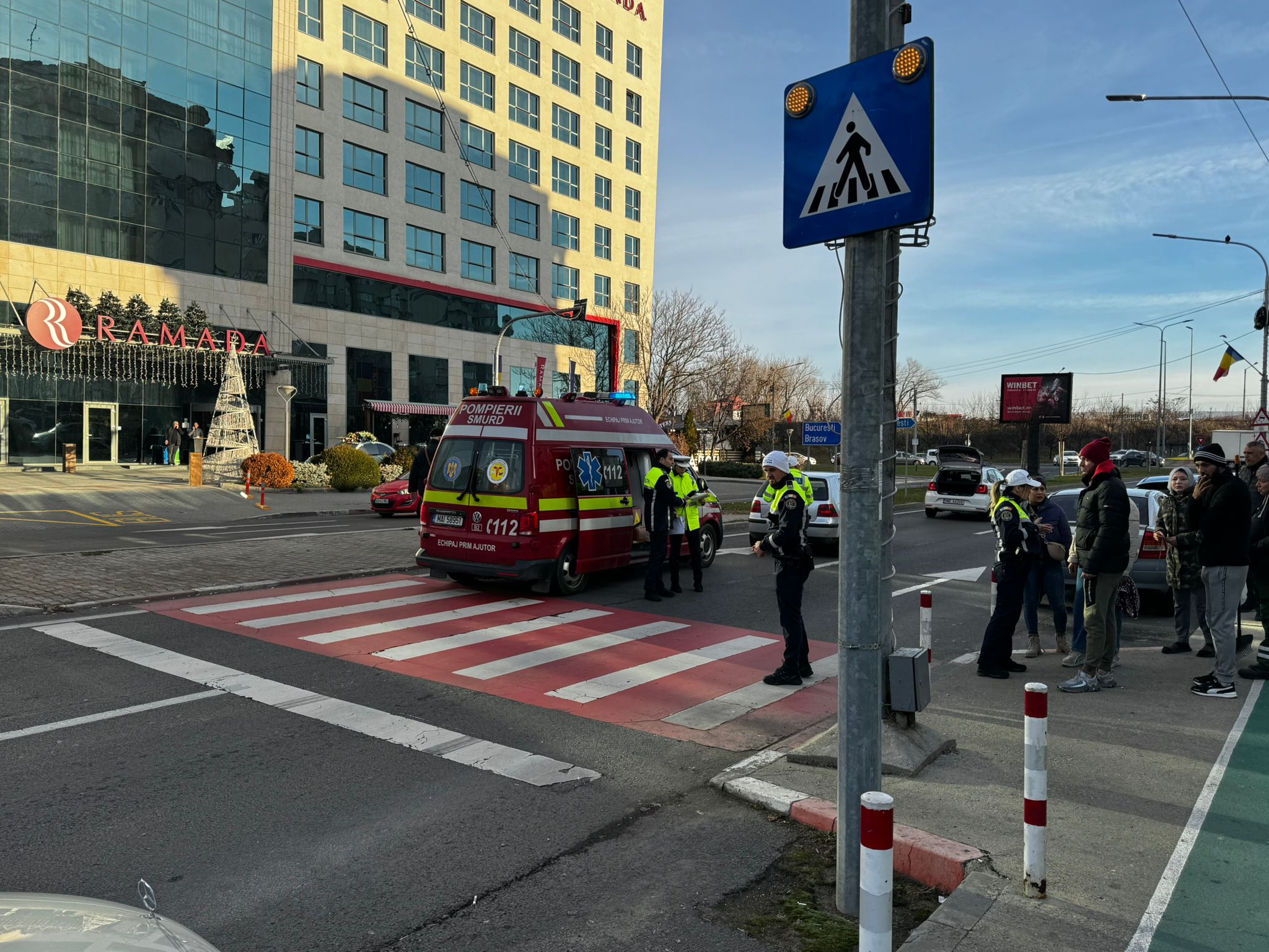 Pitești: Accident cu pieton lângă Ramada! Trafic dat peste cap